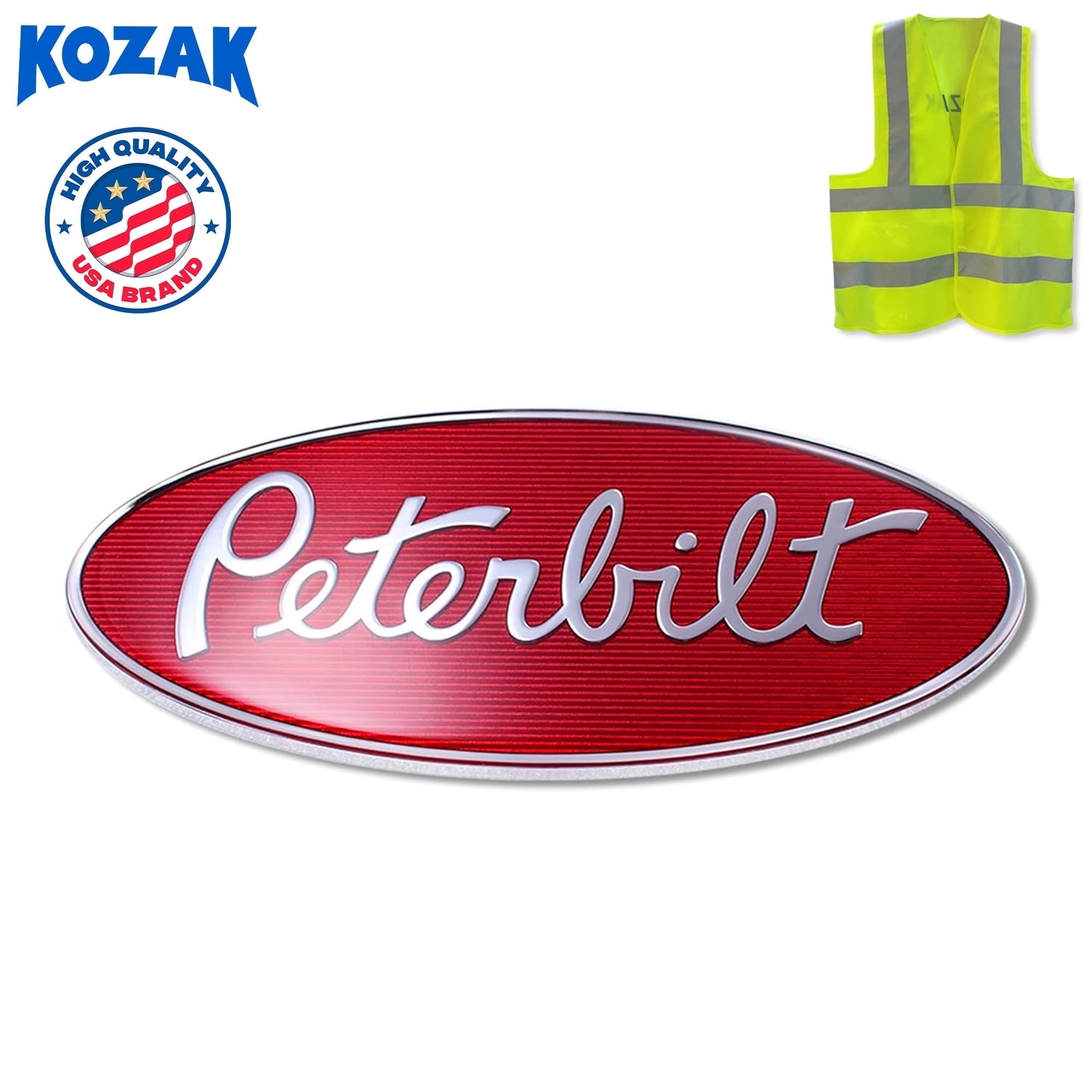 Kozak Front Hood Grille Logo Emblem Badge Compatible with Peterbilt ...