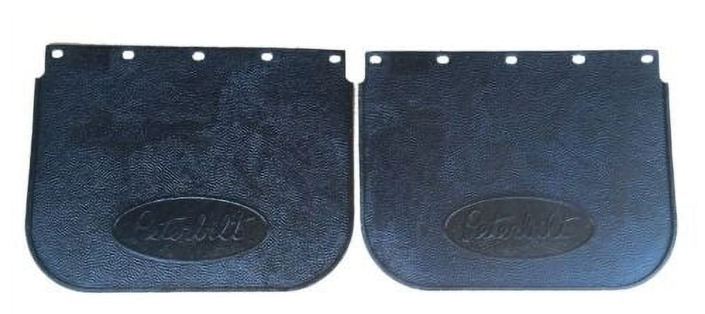 Peterbilt OEM Rubber Black Front Semi Truck Mud Flaps (2)-w/Black Logo ...