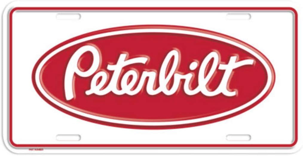 Peterbilt Trucks Motors Red & White Trucking Aluminum Novelty License ...