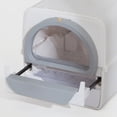 Peterest Mechanical Self-Cleaning Cat Litter Box with Waste Bin, White ...