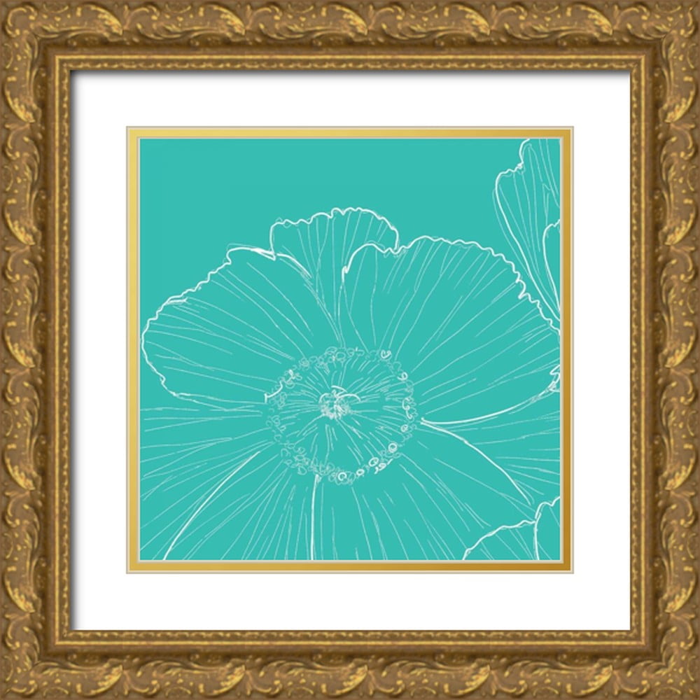 Peters, Celeste 15x15 Gold Ornate Wood Framed with Double Matting ...