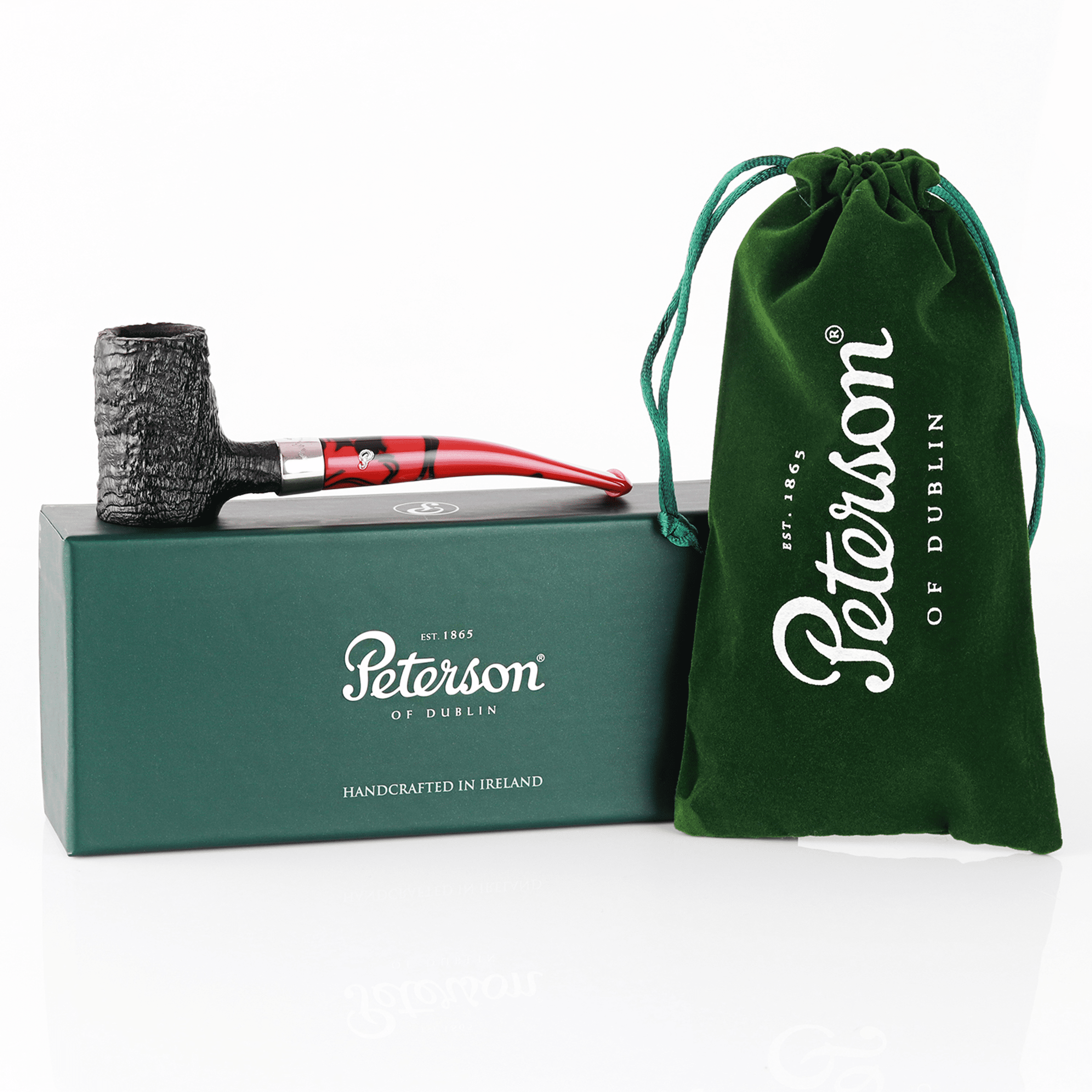 Peterson Pipes Dracula Series Irish Briar Pipe, Red & Black Handmade ...