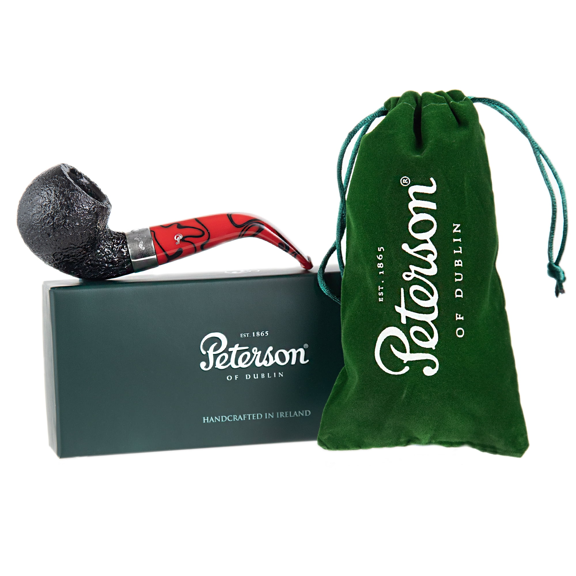 Peterson Pipes Dracula Series Irish Briar Pipe, Red & Black Handmade ...