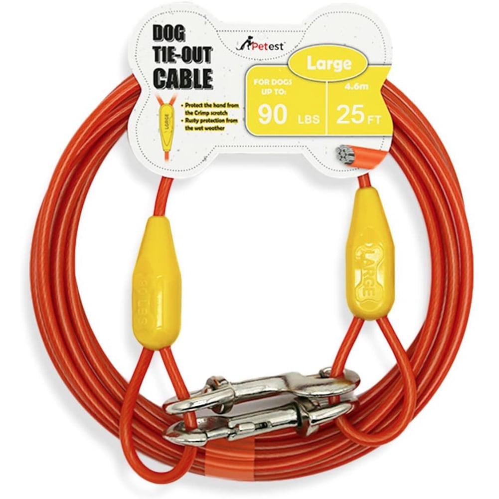 Petest 25ft Tie-out Cable for Large Dogs Up To 90 Pounds - Walmart.com