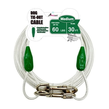Petbobi Heavy Duty Dog Tie Out Cable & Anchor, 30ft Long Leash for ...