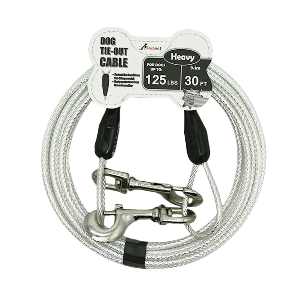 Heavy Duty Petest 30ft Reflective Tie-Out Cable, Long Lead for Dogs Up ...