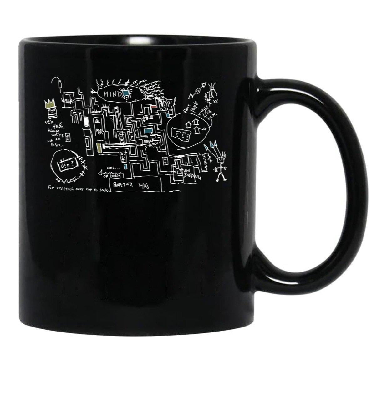 Petey'S Lumon Map (Severance) (White) Black Coffee Mug, Gift Coffee Mug ...