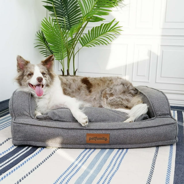 "Petfamily Luxe Large Washable Dog Bed, Grey Mattress Edition, 34""x24 ...
