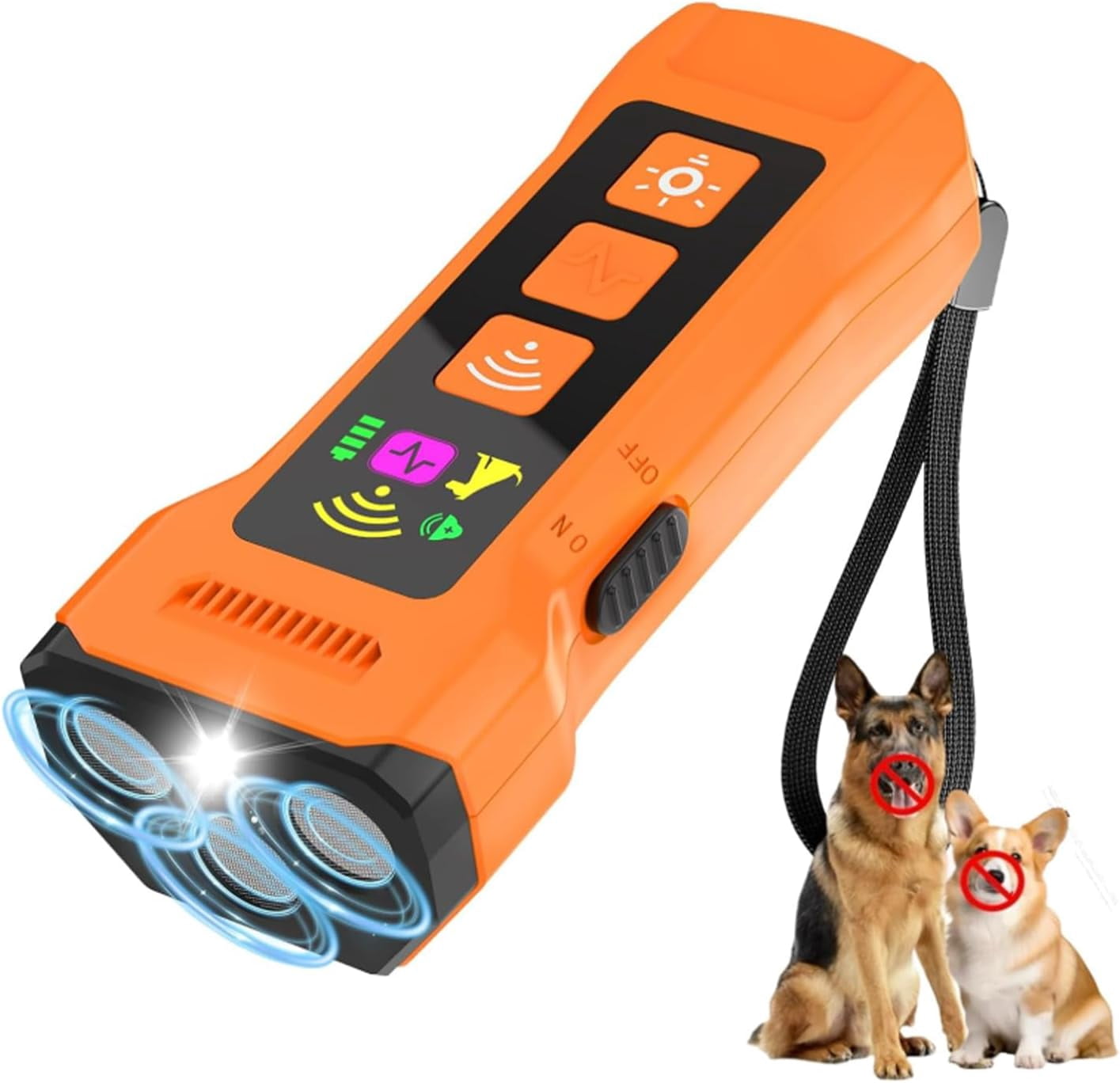Petgentle Ultrasonic Dog Trainer, 360° Anti Barking Device with LED ...