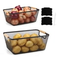 Pethiy 2-Pack Large Capacity Potato Onion Storage Container, Metal ...