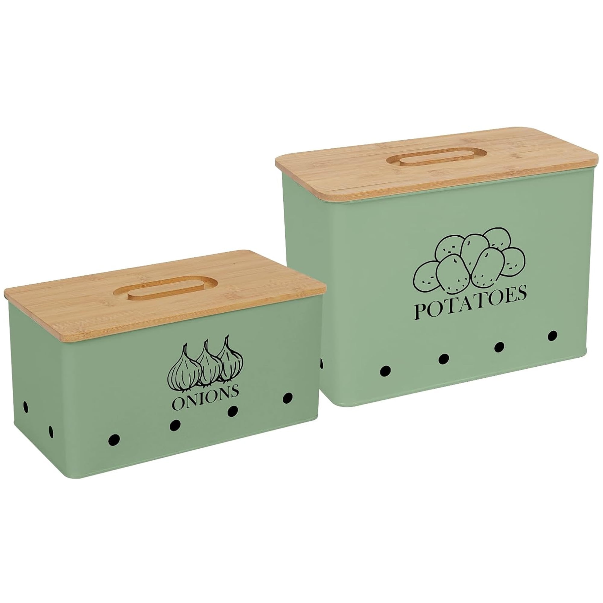 Pethiy Kitchen Vegetable Storage,Metal Onion and Potato Canisters with ...