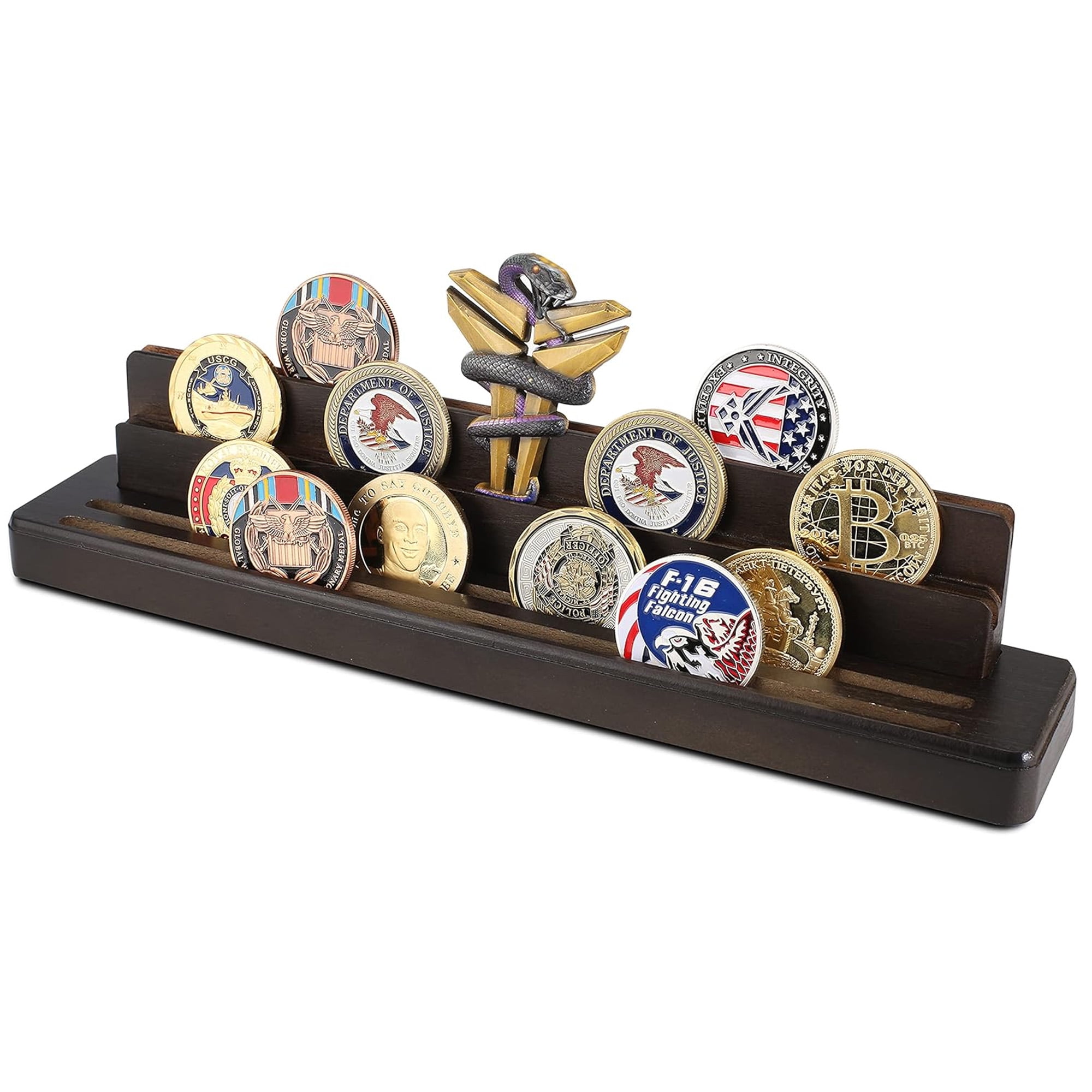 Pethiy Military Challenge Coins Display Holder Solid Wood,Challenge ...