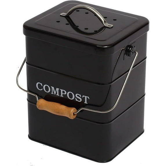 Pethiy Stainless Steel Compost Bin for Kitchen Countertop Compost Bin，1 ...