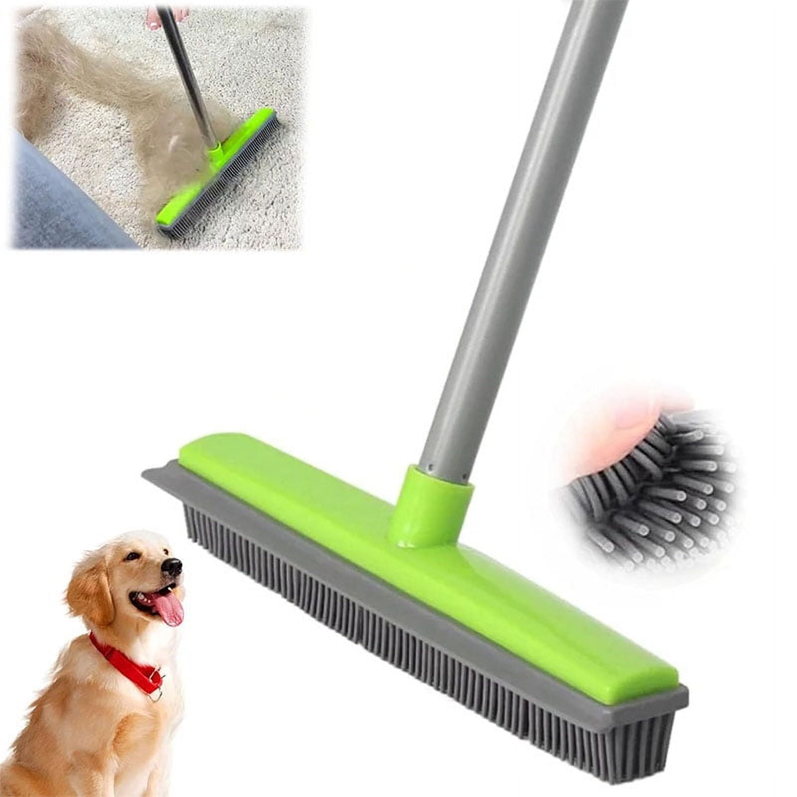 Petibo Pet Broom, 2-in-1 Pet Hair Removal Broom with Bonus Deshedding Brush -Silicone Broom for ...