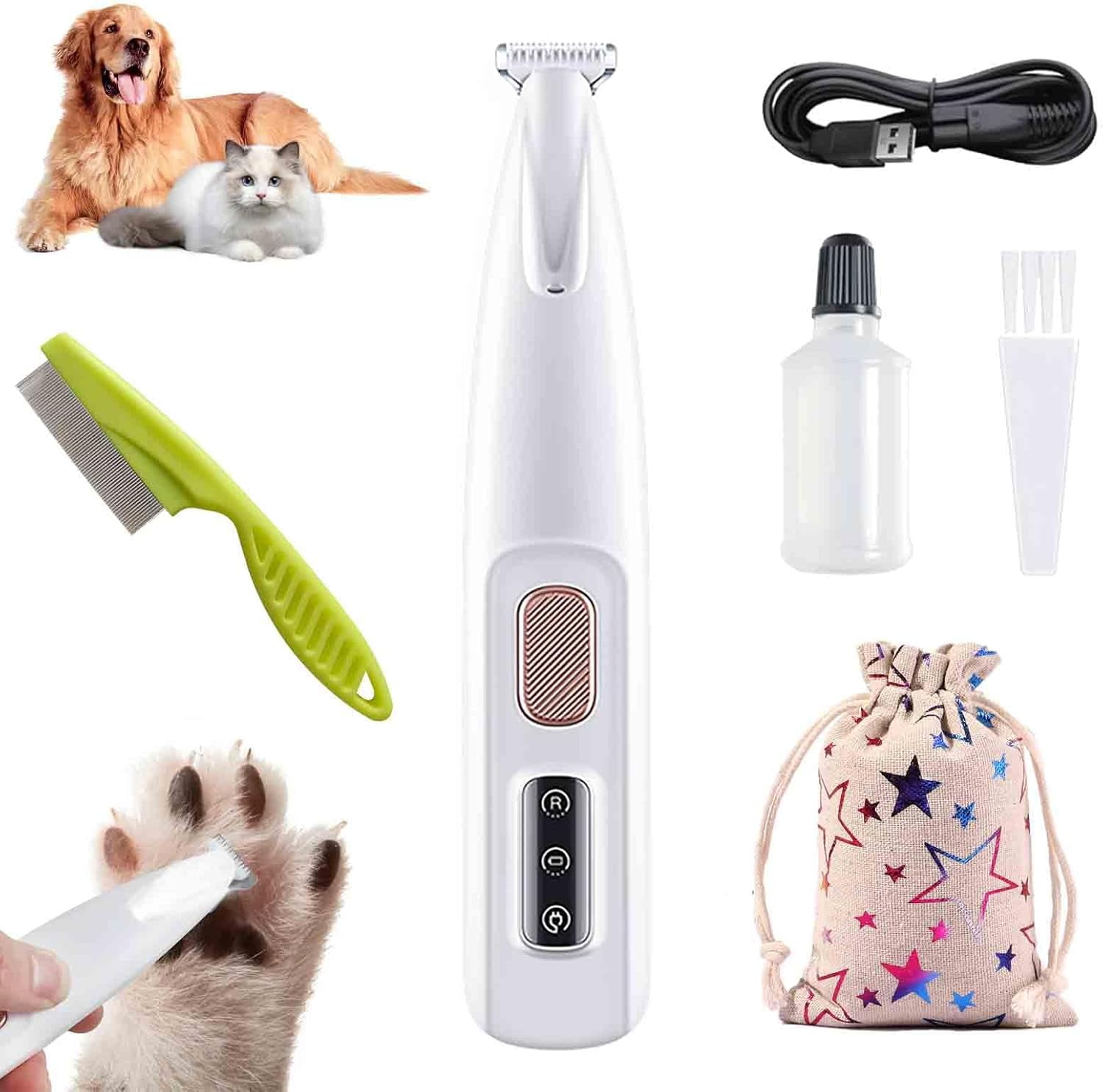 Petior Pet Paw Trimmer, Petoir Paw Trimmer, Waterproof Rechargeable Pet ...