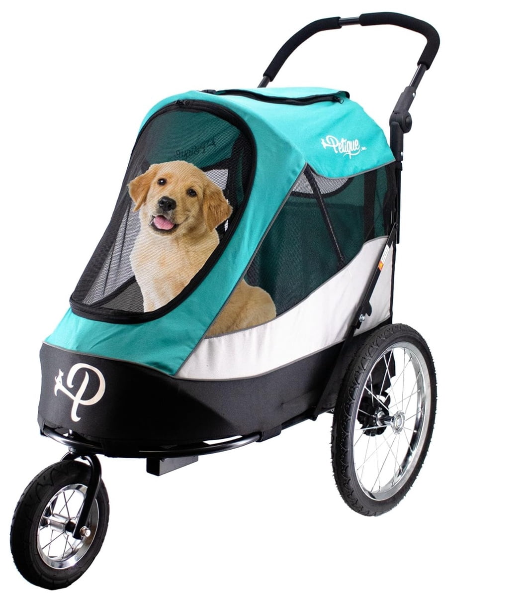 Petique Trailblazer Pet Jogger Stroller with Tire Pump up to 77LBS ...