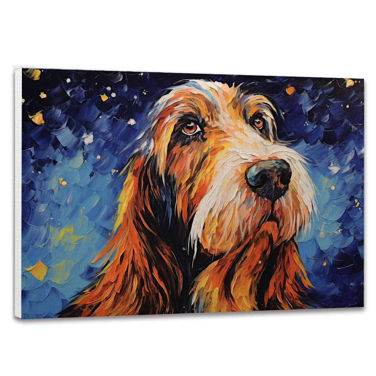 Petit Basset Griffon Vendeen Canvas Van Gogh Starry Night Framed Gifts ...