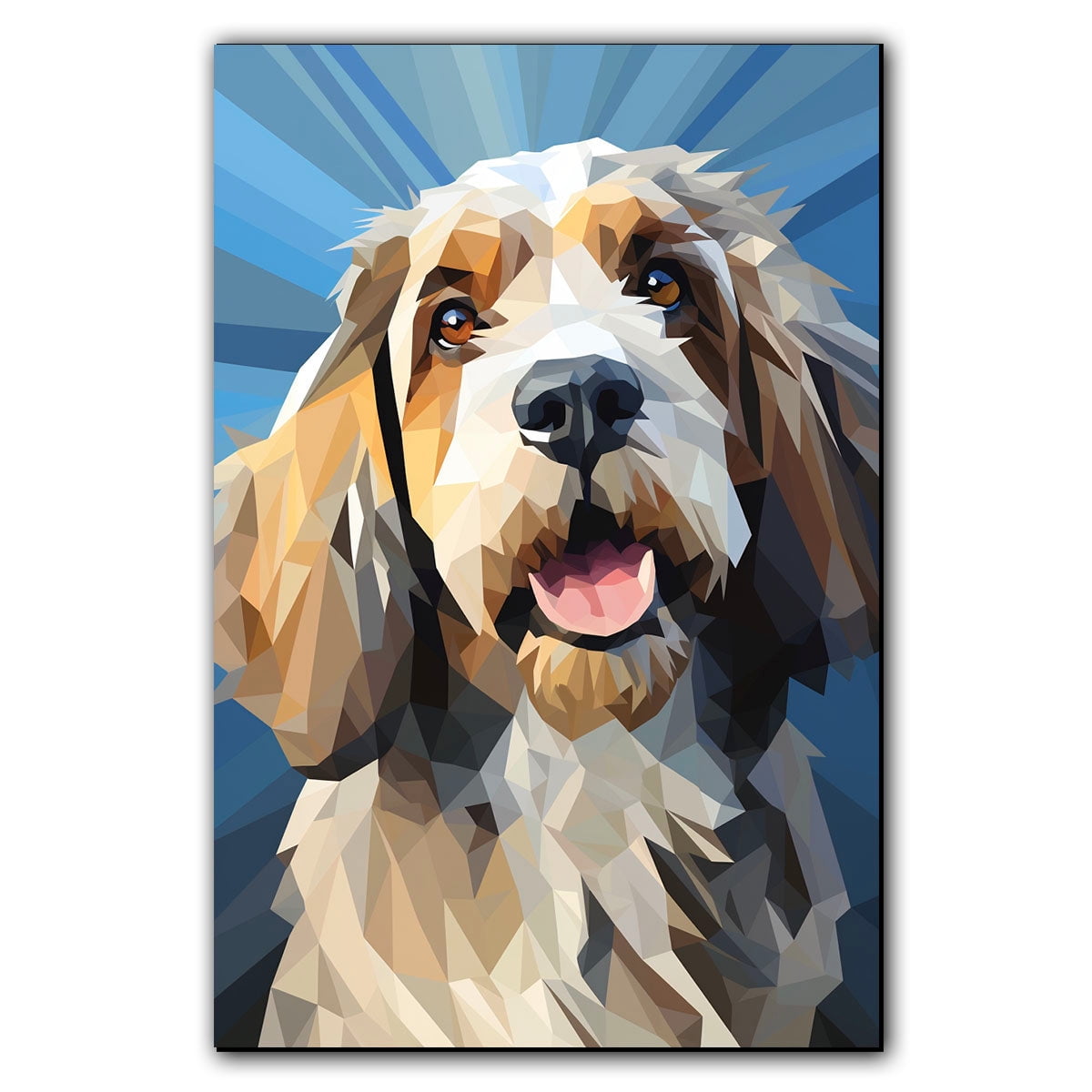 Petit Basset Griffon Vendeen Dog Art Canvas, Pet Wall, Polygon Art ...