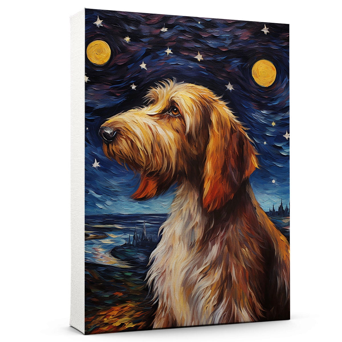 Petit Basset Griffon Vendeen Dog Canvas Wall Art - Starry Night Van ...
