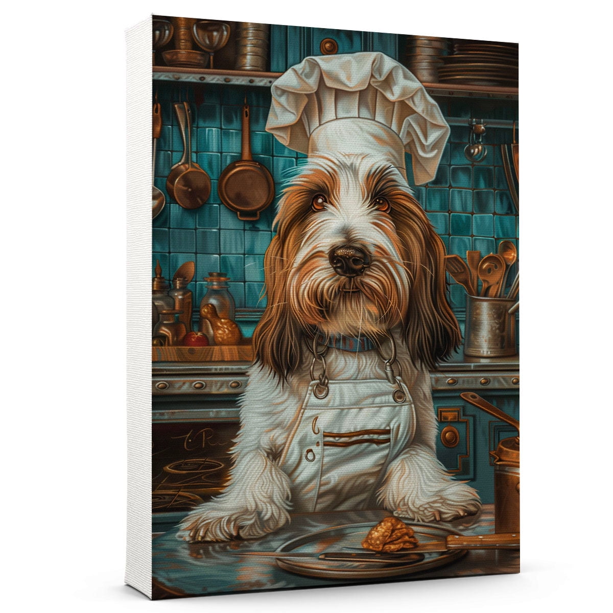 Petit Basset Griffon Vendeen Dog Chef Cooking Poster Wall Art, Kitchen ...