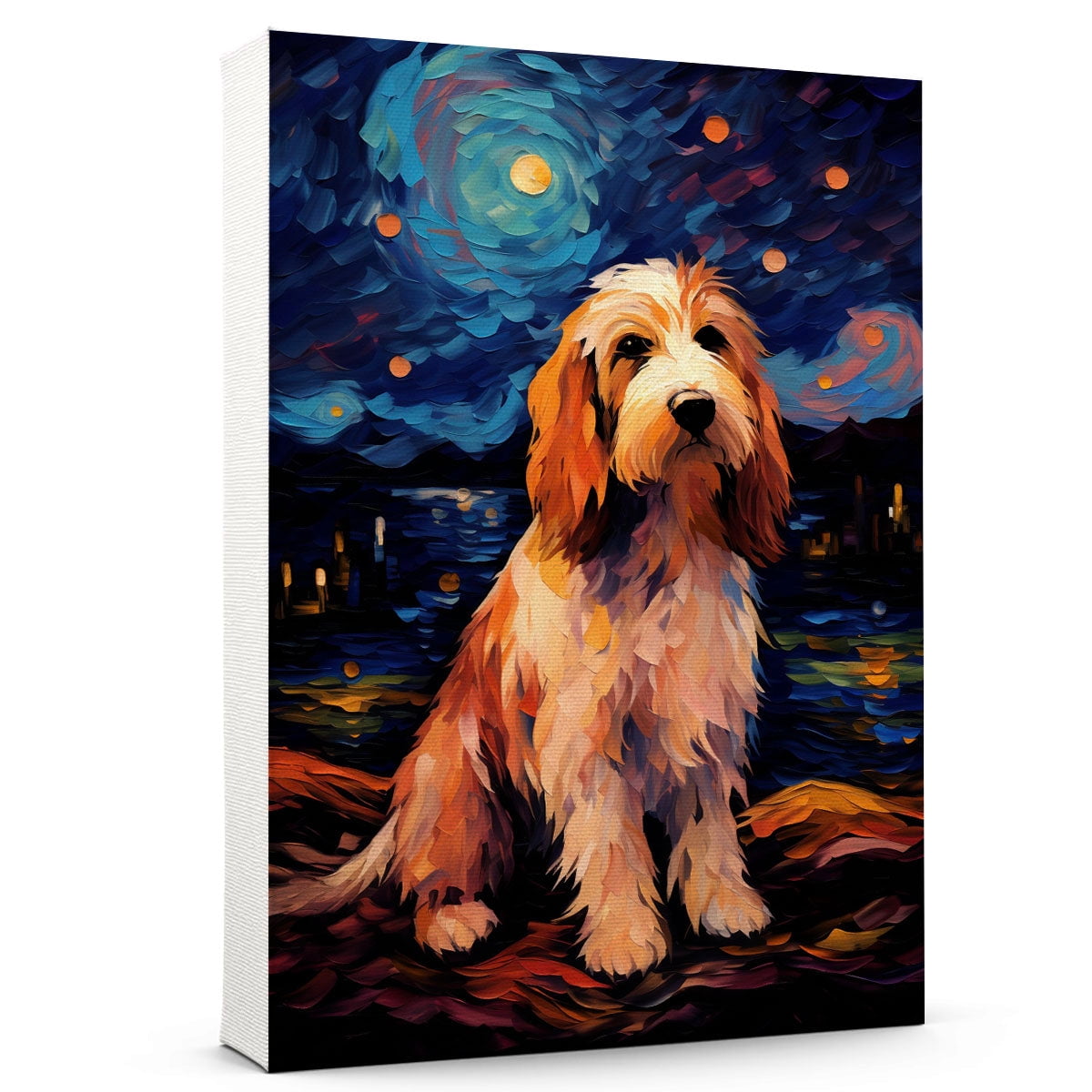 Petit Basset Griffon Vendeen Gift Starry Night Dog Canvas Wall Art ...