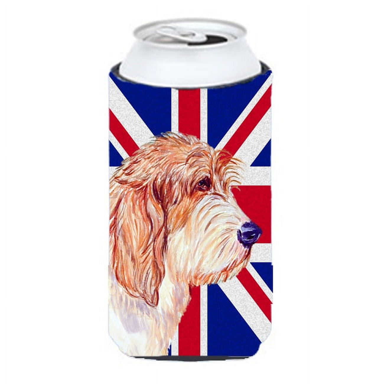 Petit Basset Griffon Vendeen PBGV with English Union Jack British Flag ...