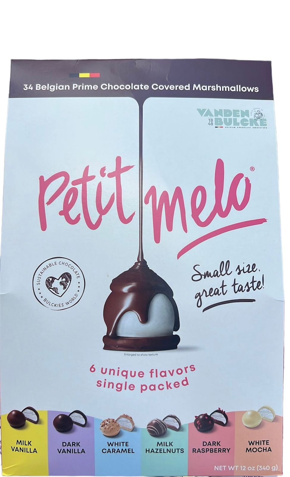 Vandenbulcke Chocolate Covered Marshmallow Petit Melo Pouch Mix, 12 ...