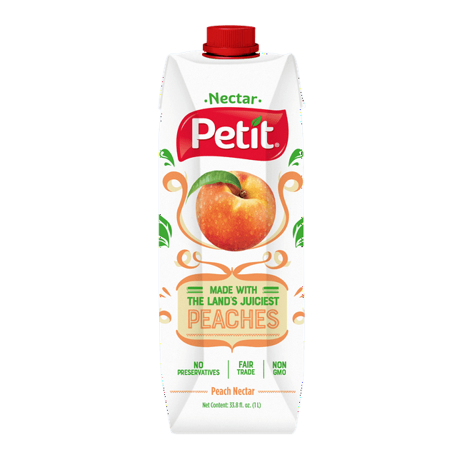 Petit Nectar, Peach Juice, 33.8 fl oz, Tetra Pack, Nectar Juice - Walmart.com