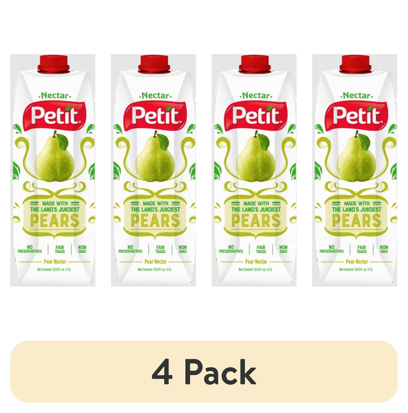(4 pack) Petit Nectar, Pear 1 Liter, Nectar Juice, Creamy Texture - Walmart.com