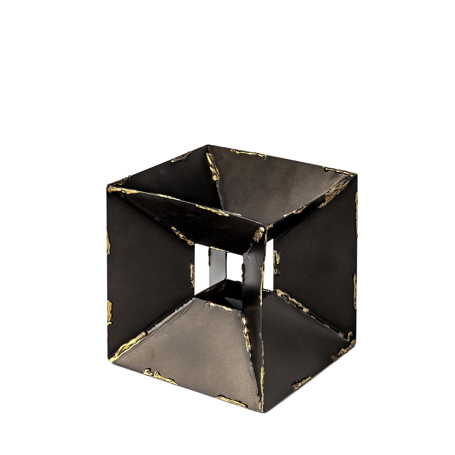 Petite Black Metal Cube Shaped Sculpture - Walmart.com