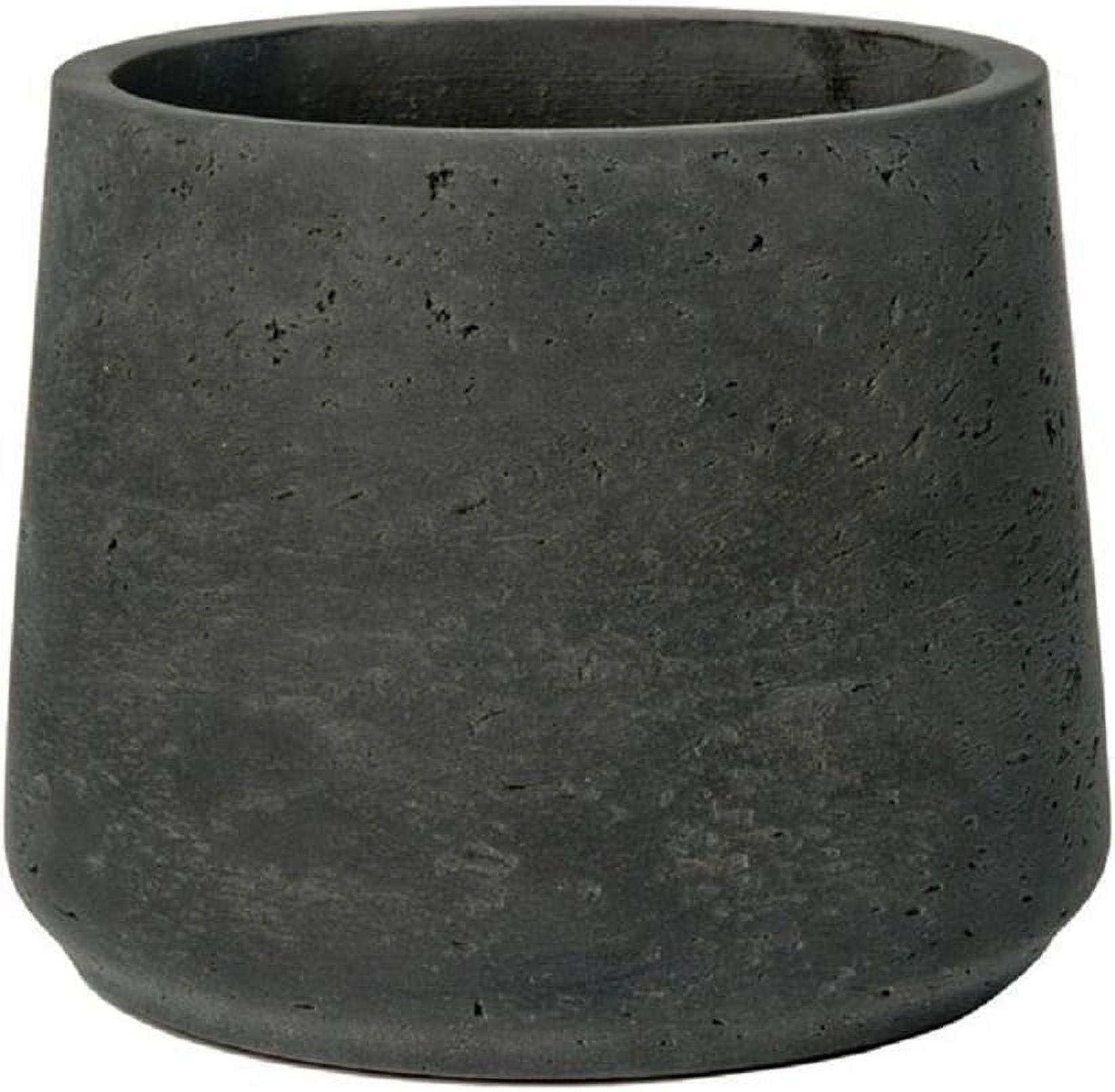 Petite Black Washed Planter Fiberstone Indoor and Outdoor Flower Pot 7 ...