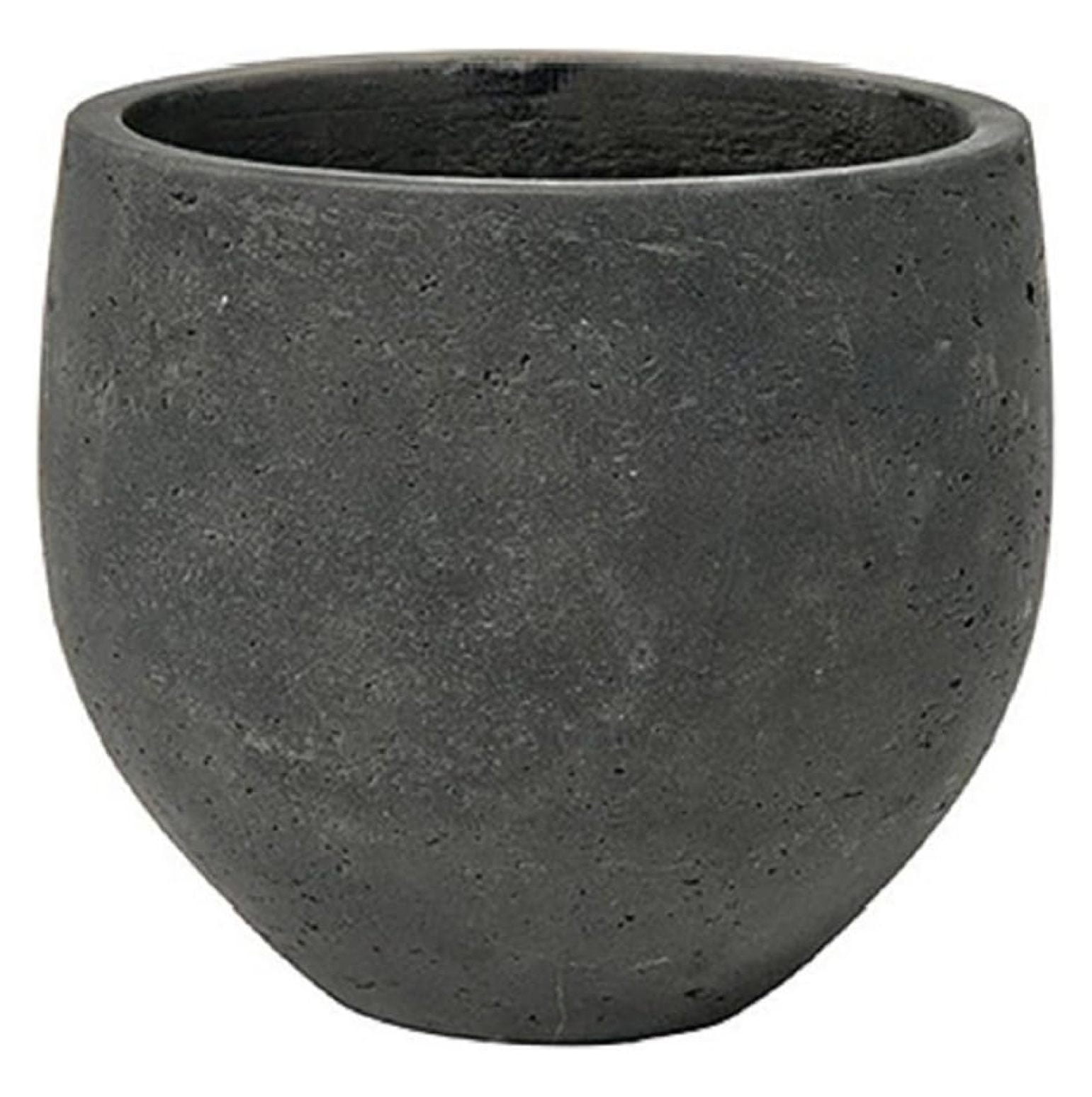 Petite Black washed 6"H x 7" Flower Pot - Round Coral Planter, By ...