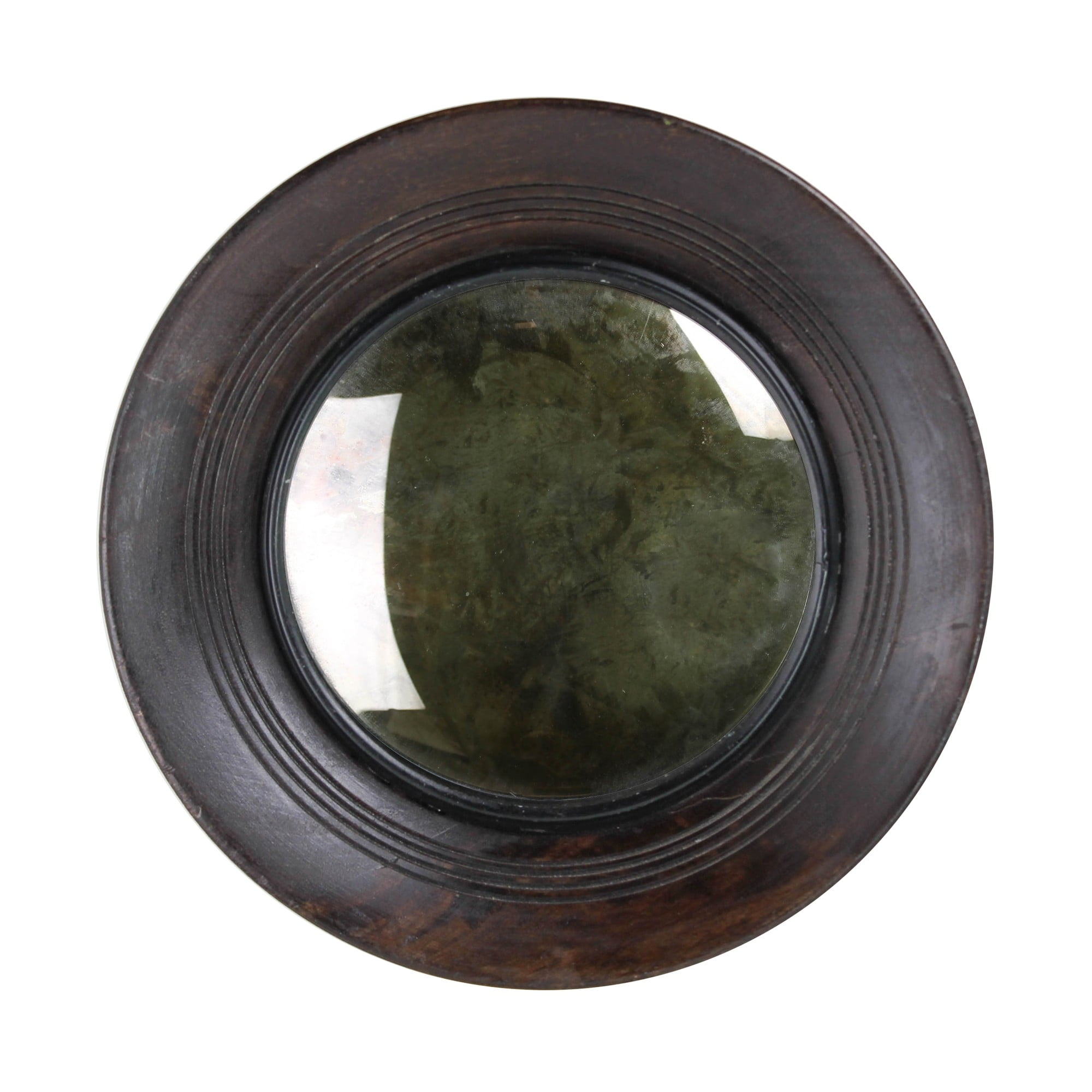 Petite Dark Brown Wooden Convex Mirror - Walmart.com