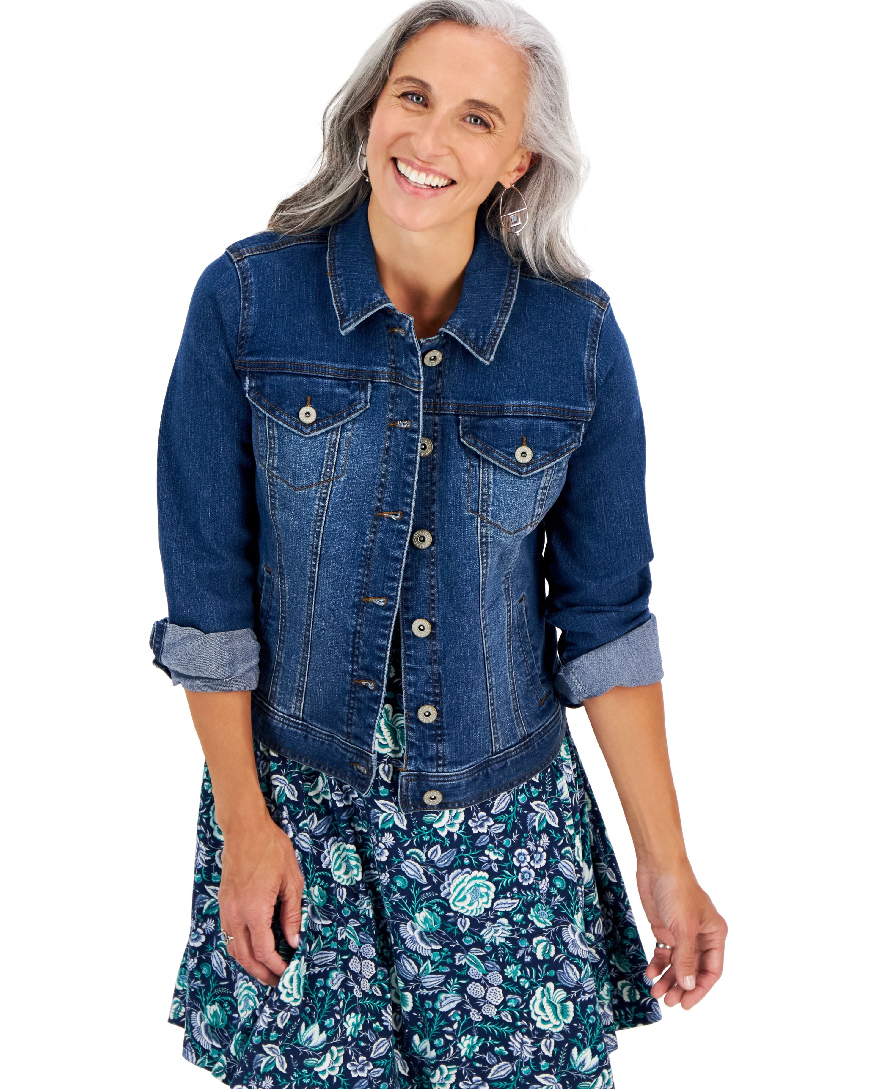 Petite Denim Jacket Quiet Pine PM - Walmart.com
