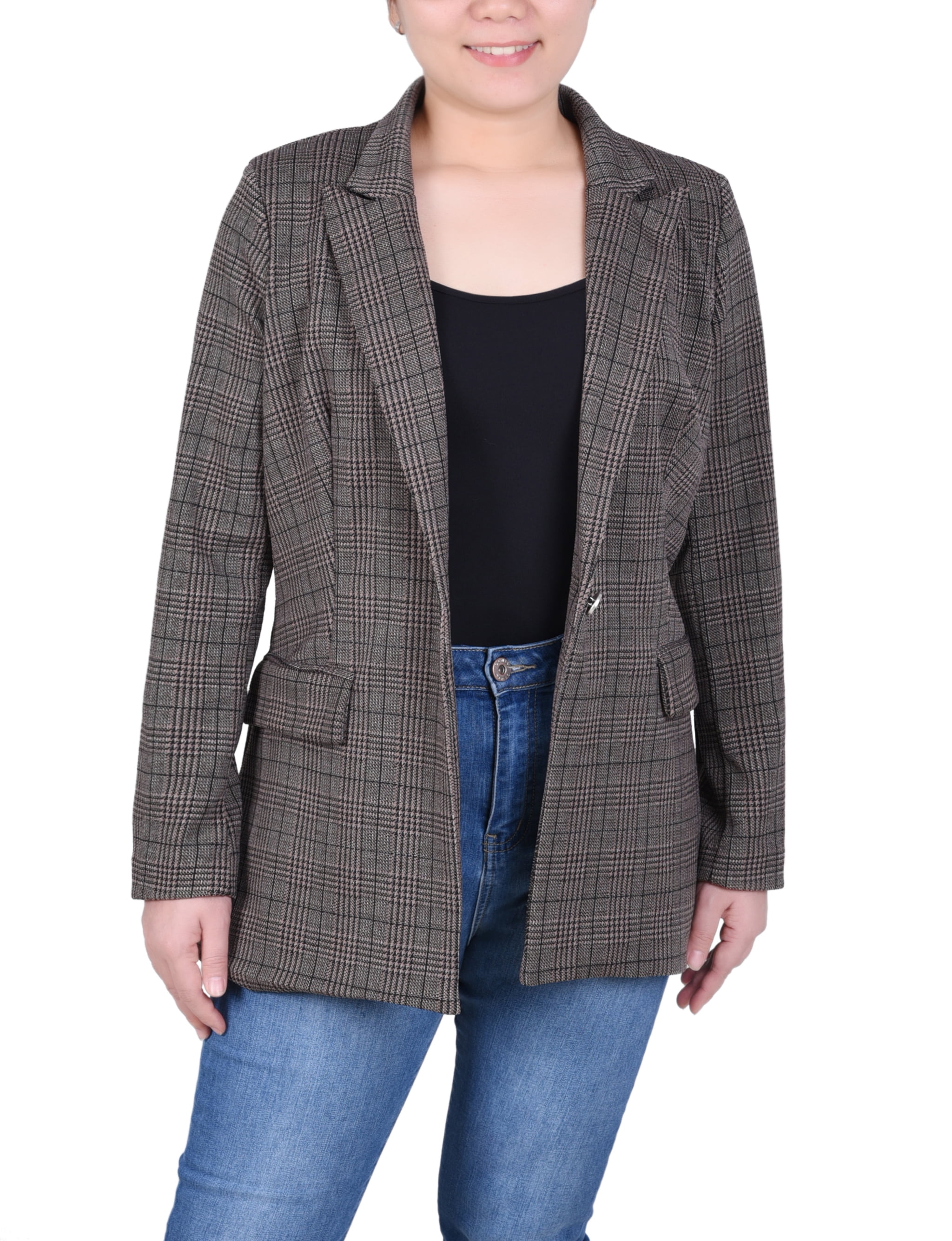 Petite Long Sleeve Ponte Jacket - Walmart.com