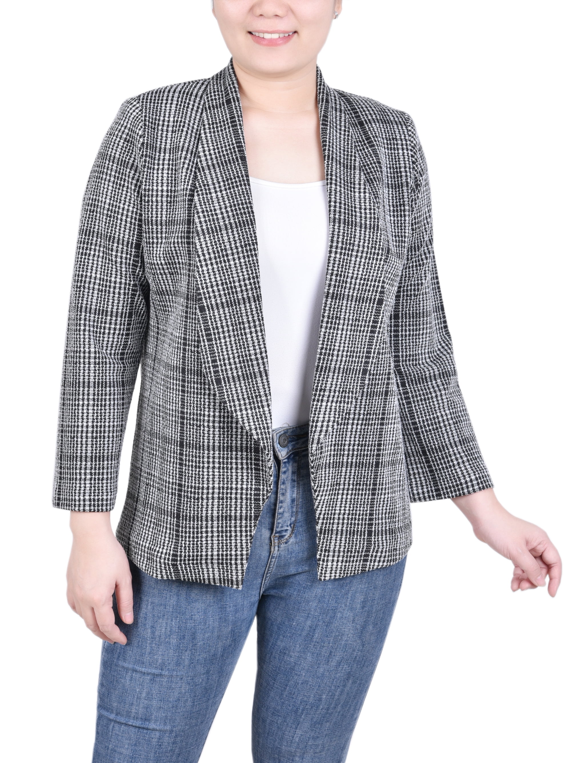 Petite Long Sleeve Ponte Jacket - Walmart.com