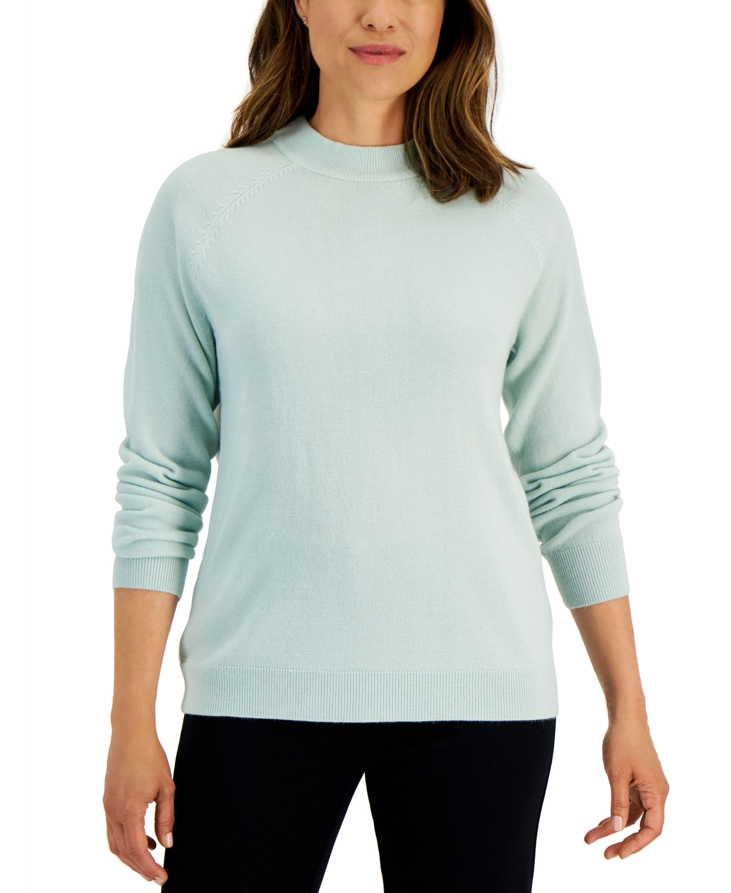 Petite Mock Neck Zip-Back Sweater Aquifer PXL - Walmart.com