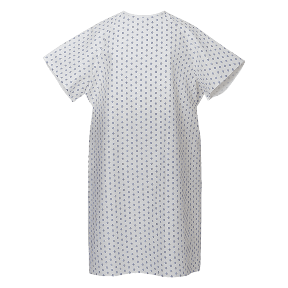 Petite Patient Gowns White with Circles - Back Tie Closures - 2 Count ...