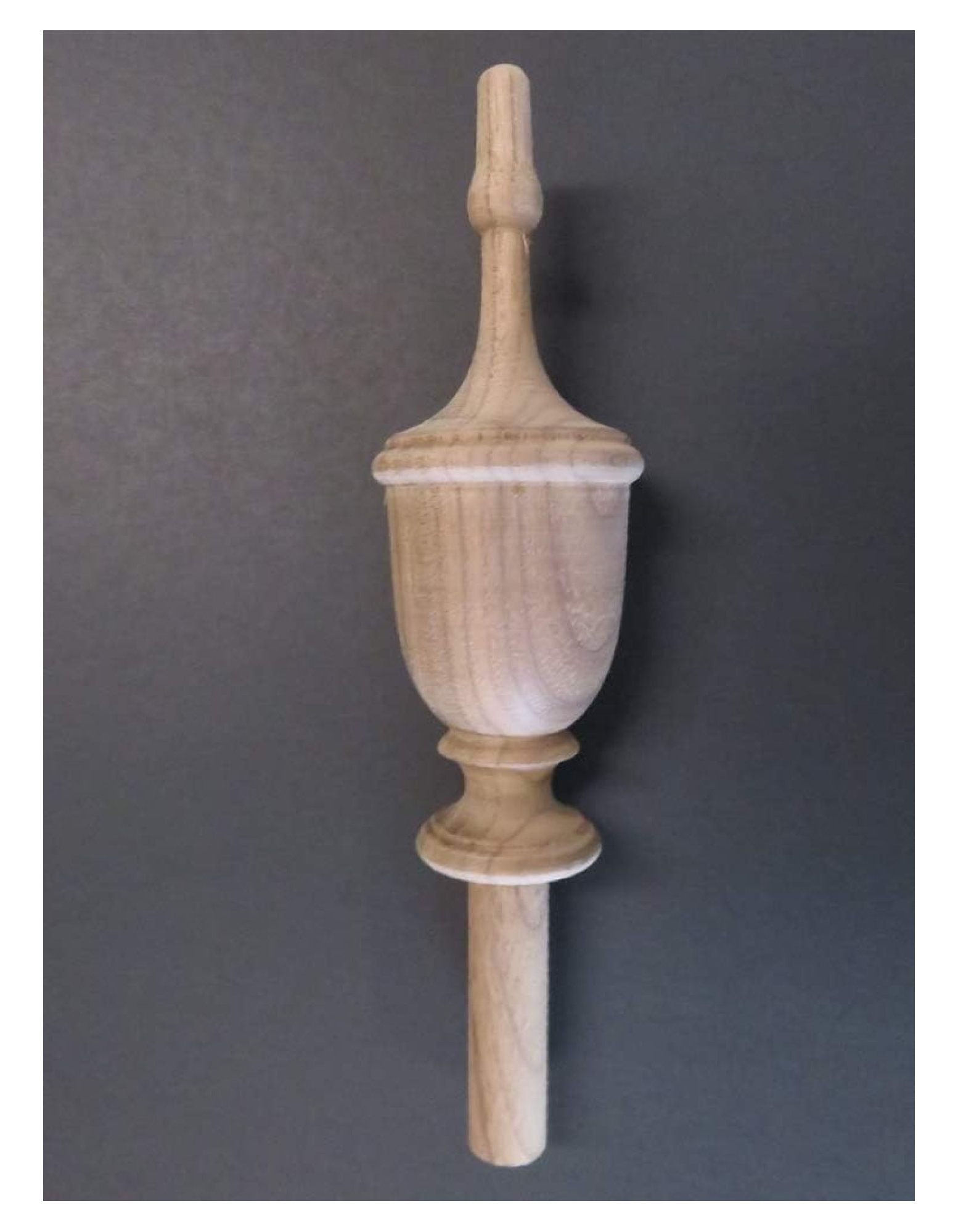 Petite Wood Finial 4 1/2 High x 1 1/2 Inch Wide. Choice: Oak Cherry ...