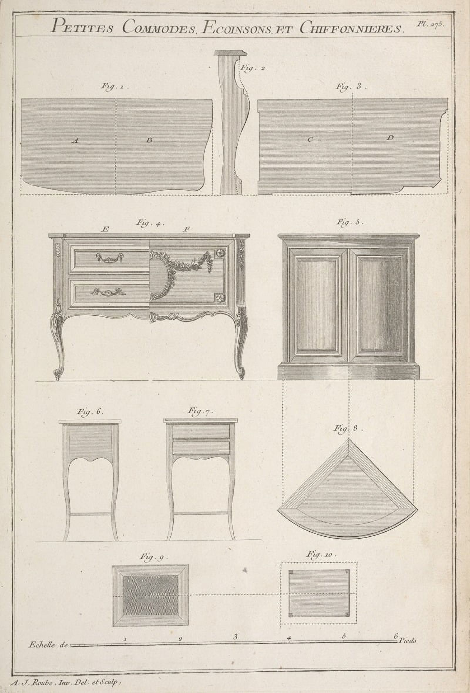 Petites commodes, ecoinsons, et chiffonnieres. (1769-1774) Poster Print ...