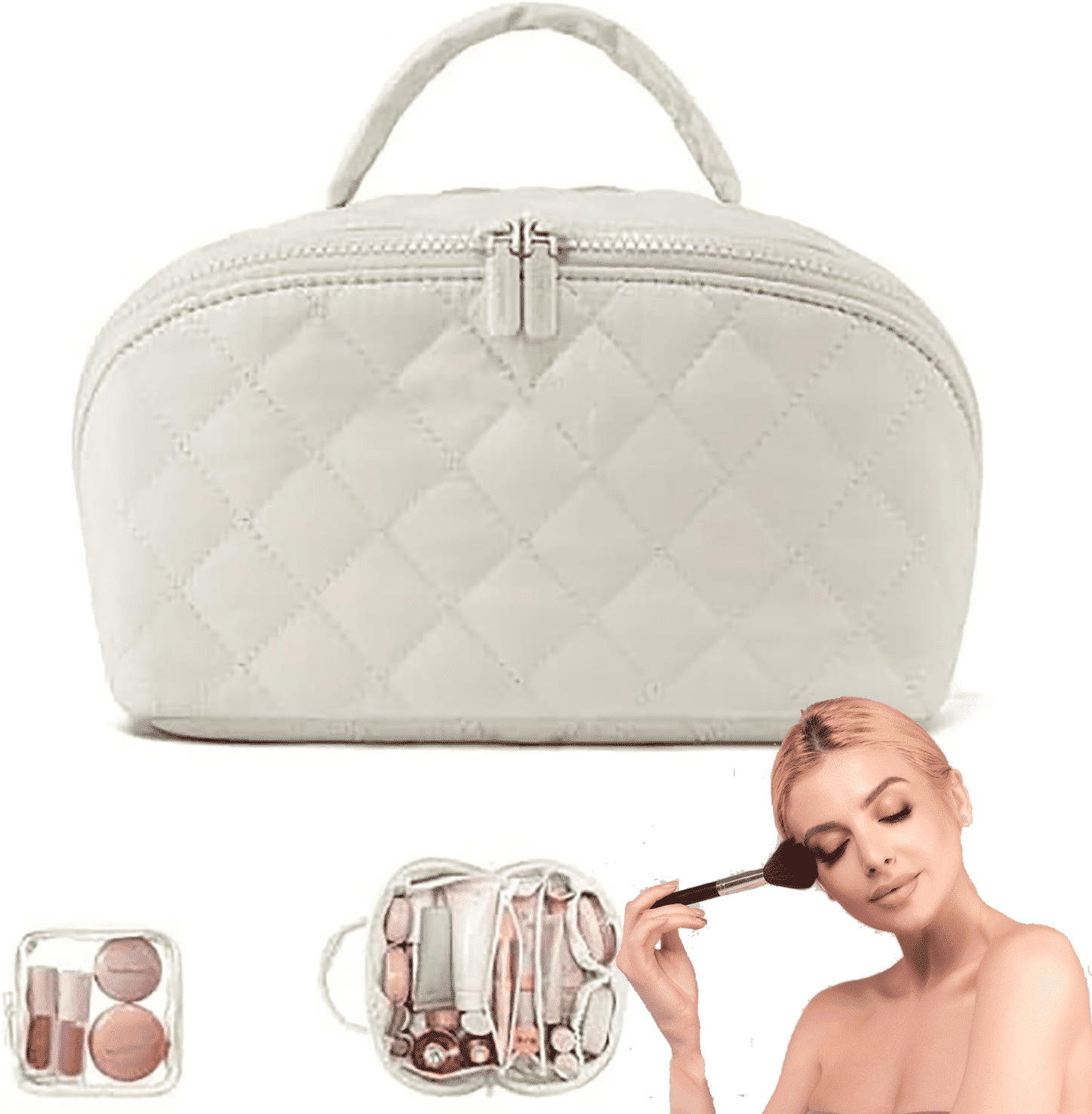 Petition Makeup Bag for Woman, Festivalment Makeup Bag, Wide Open Lay ...