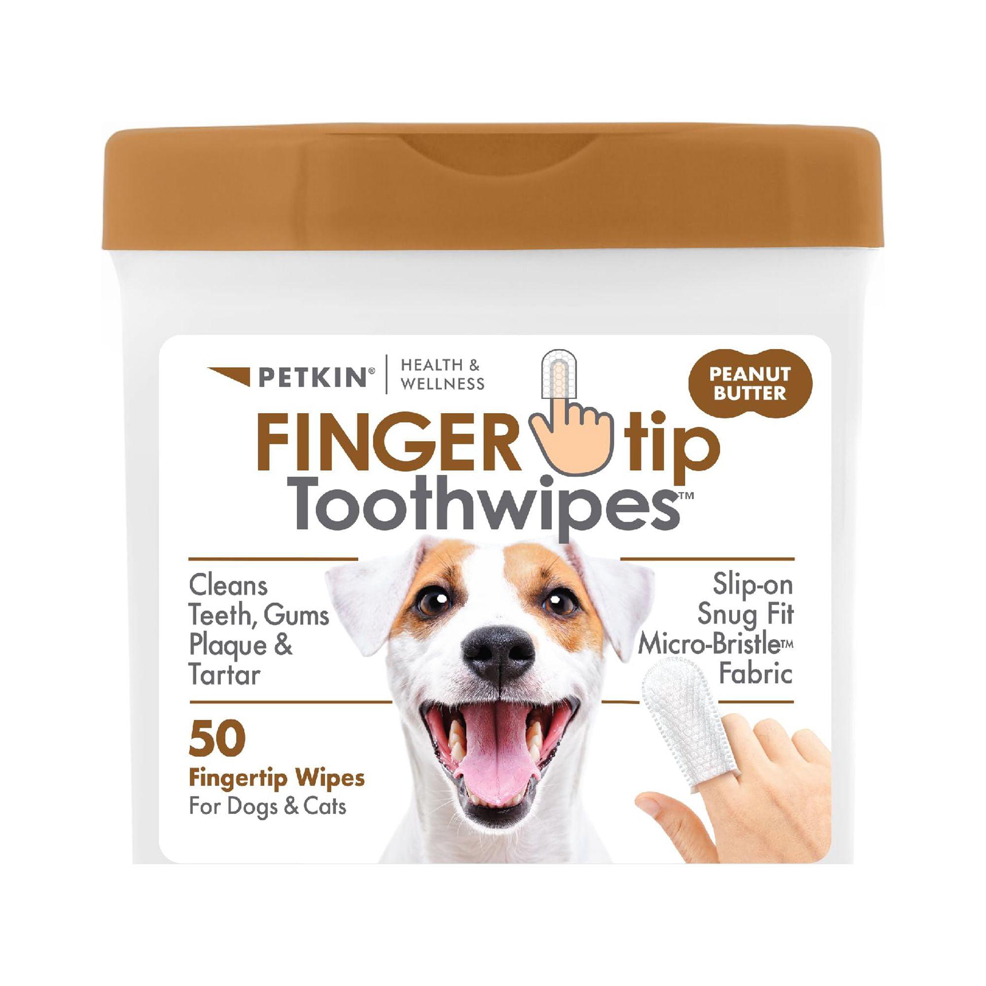 Petkin Fingertip Tooth Wipes for Dogs and Cats, 50 Finger Wipes - Slip ...