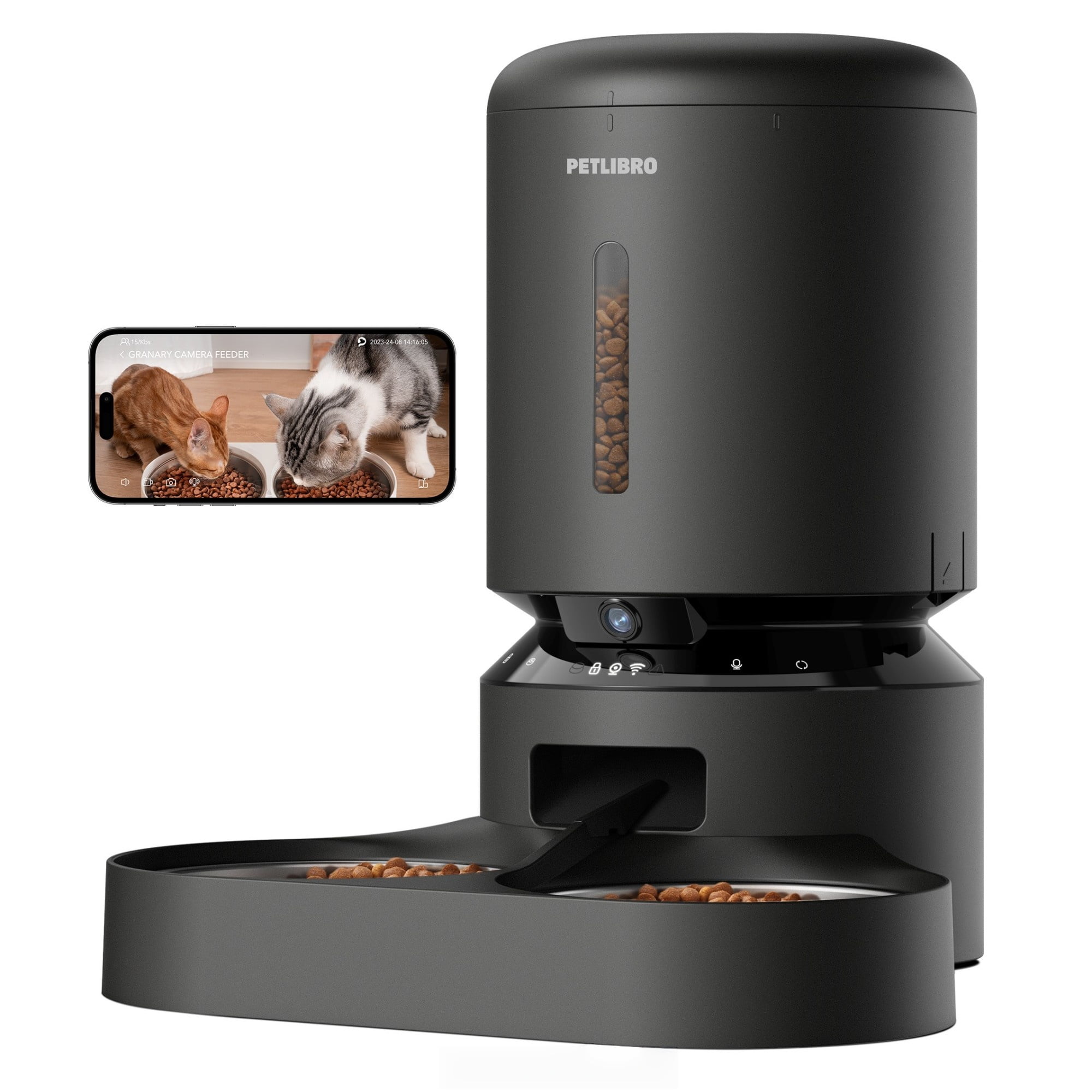 Petlibro Granary Automatic Two Cat with Camera Cat & Dog Feeder, 5-L ...