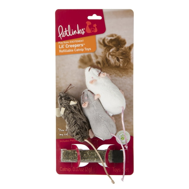 Petlinks Lil' Creepers Refillable Catnip Cat Toys, 3 Count - Walmart.com