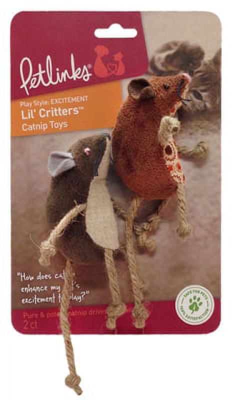 Petlinks® Lil' Critters™ Mice Set of 2 Catnip Cat Toys - Walmart.com