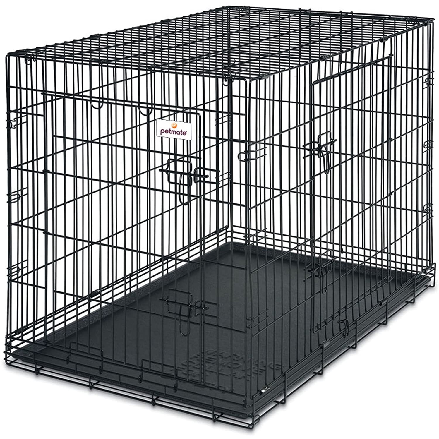 Petmate 2-Door 30" Wire Pet Kennels & Crates for Dogs with Divider ...