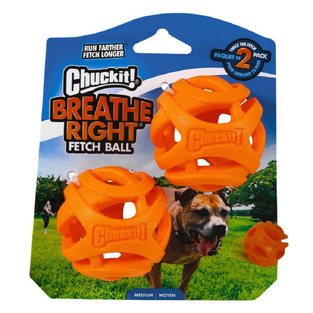 Chuckit! Canine Hardware Inc-Breathe Right Fetch Ball, 2 pcs, Medium ...