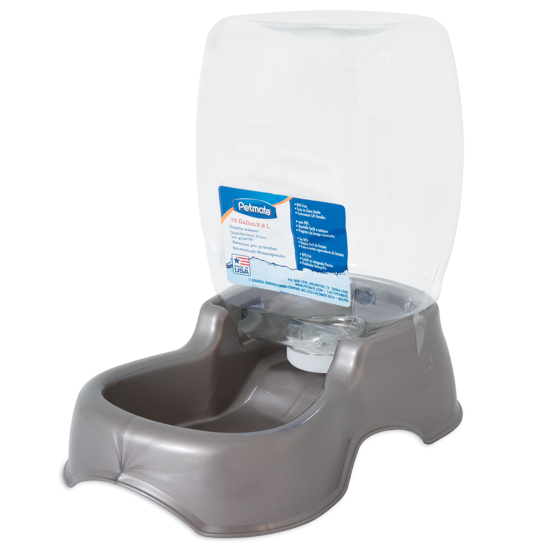 Petmate Café Cat and Dog Gravity Waterer, 0.75 Gal, Pearl Tan, Easy to ...