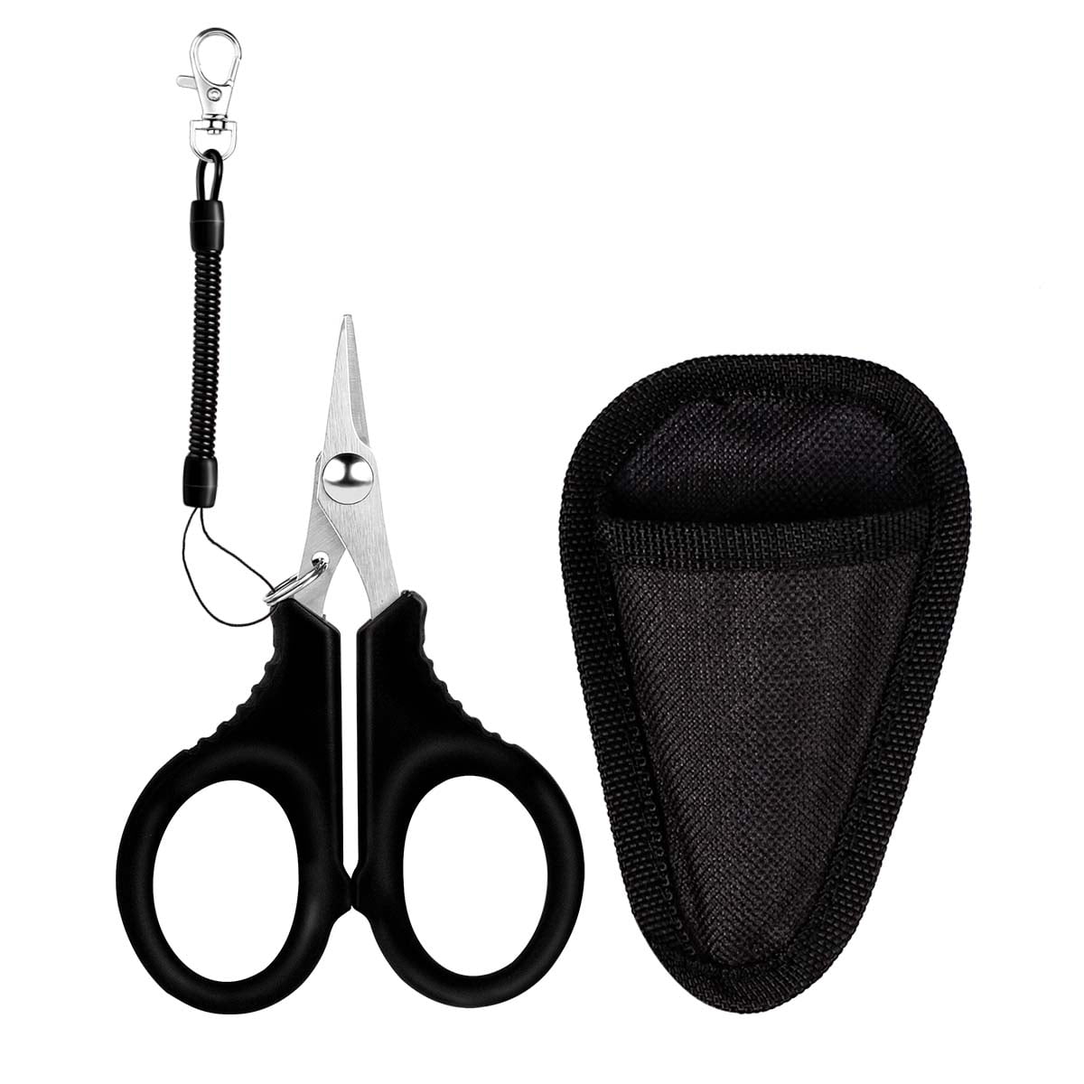 Petocase Retractable Fishing Coiled Lanyard with Scissors Set Heavy ...