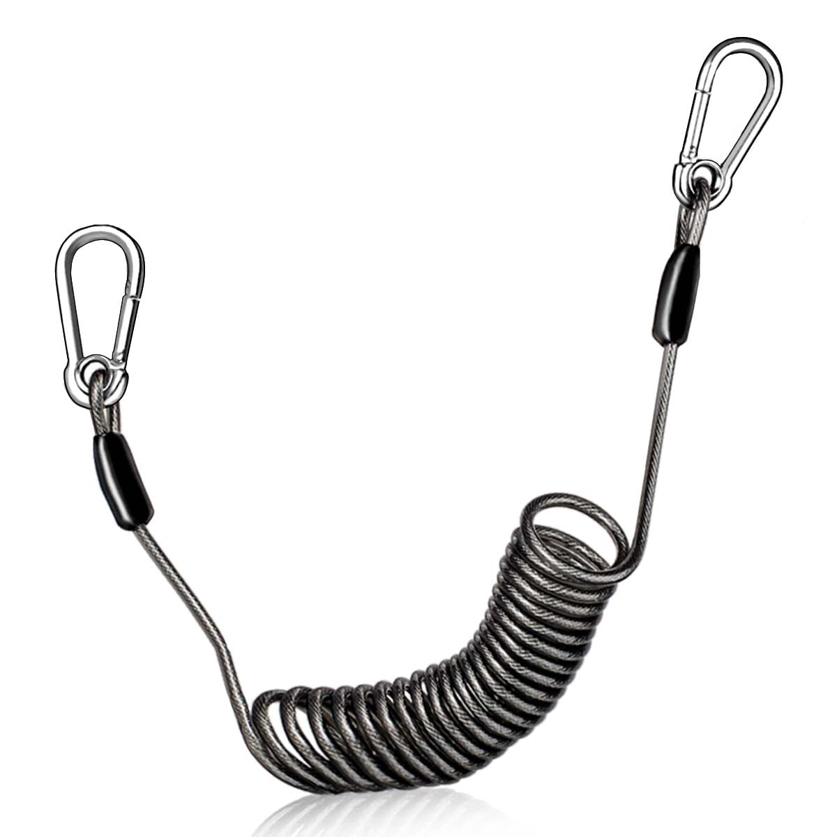 Petocase Retractable Fishing Coiled Lanyard Stainless Steel Inside with ...